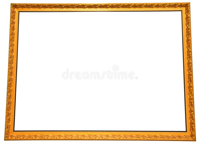 Isolated Big Gold Painting Frame Stock Image - Image of design ...