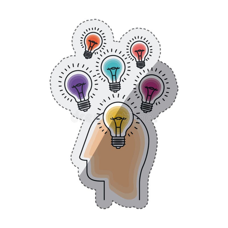 Isolated Big Idea Draw Design Stock Vector - Illustration of head ...