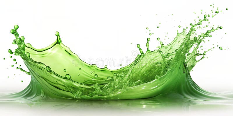 Isolated Big Splash Wave of Shiny Light Green Translucent Liquid ...