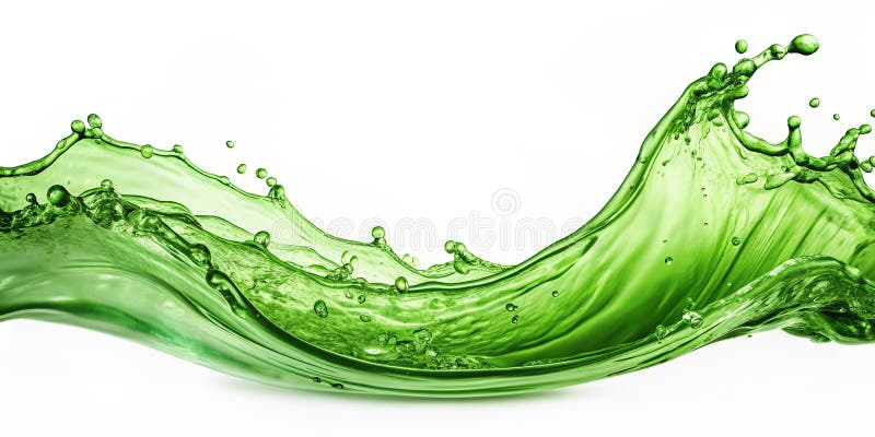 Isolated Big Splash Wave of Shiny Light Green Translucent Liquid ...