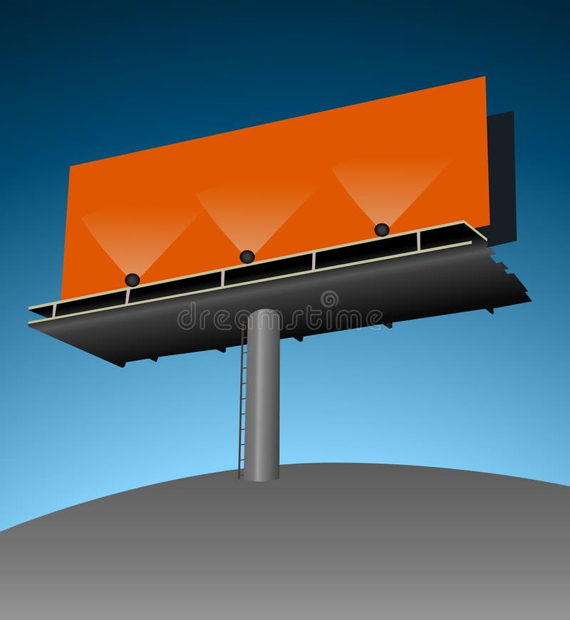 Isolated Billboard with Lights Stock Vector - Illustration of large ...