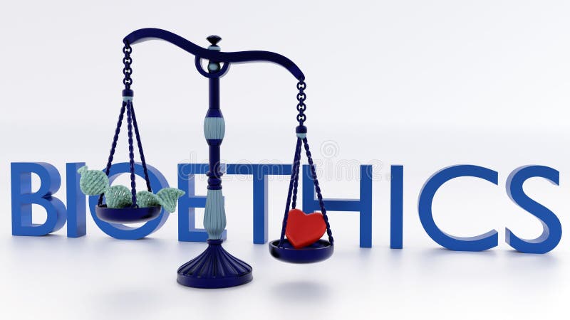 An Isolated Bioethics Concept with a Sense of Scale Stock Illustration ...