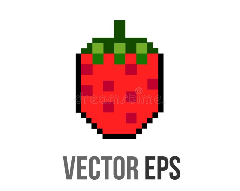 8 Bits Pixel Art Red Fruit Cherry Icon Stock Vector - Illustration of ...