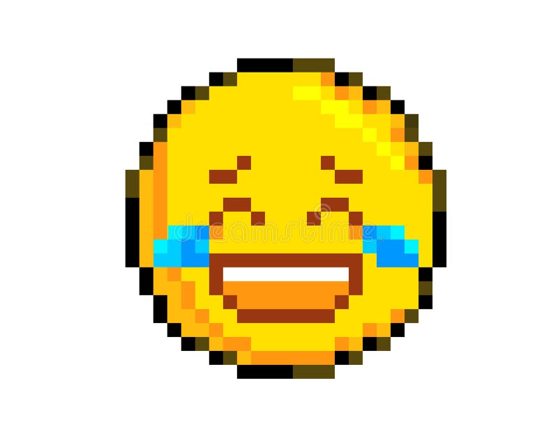 8 Bits Pixel Art Yellow Face Laughing Icon with Crying Tear Stock ... 8 Bits Pixel Art Yellow Face Laughing Icon with Crying Tear Stock ...