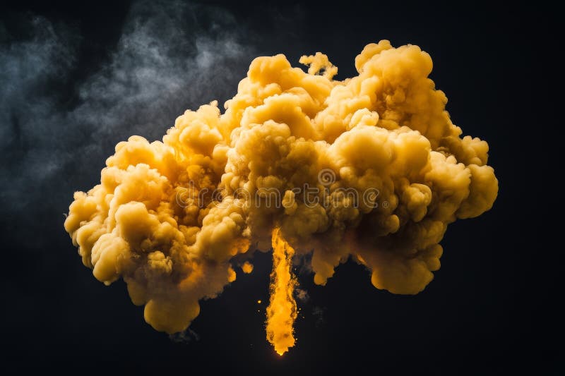 Isolated on Black Background, a Massive Orange Fire Explosion with ...