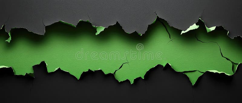 Isolated Black Background Ripped Green Paper Edges Perfect Creative ...