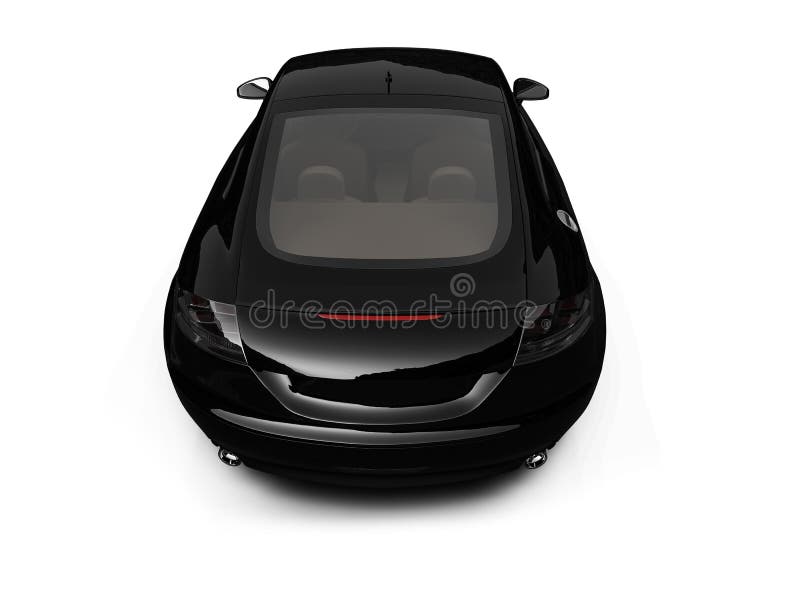 Isolated Black Car Back View Stock Illustration - Illustration of ...
