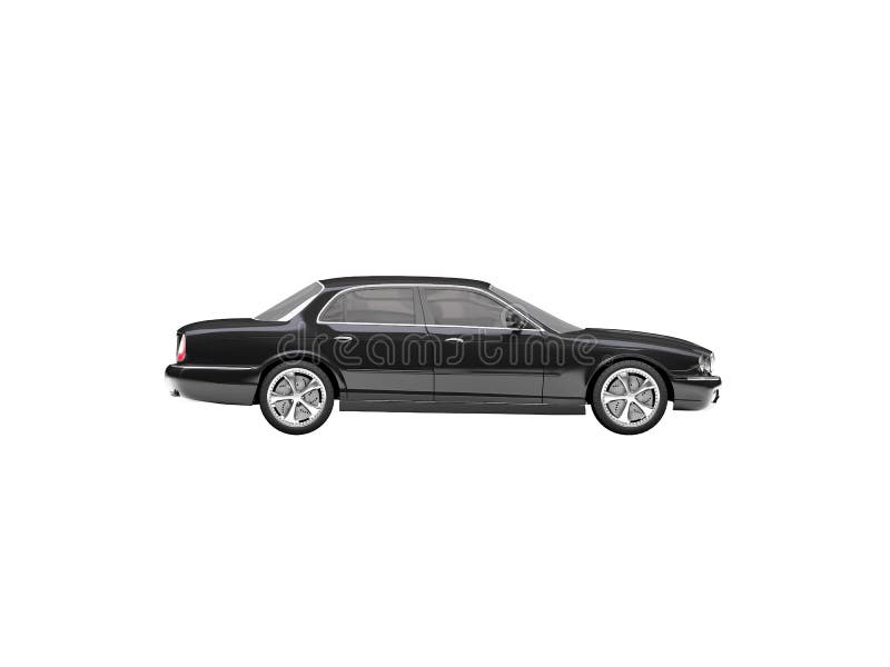 Isolated Black Car Side View Stock Illustration - Illustration of ...