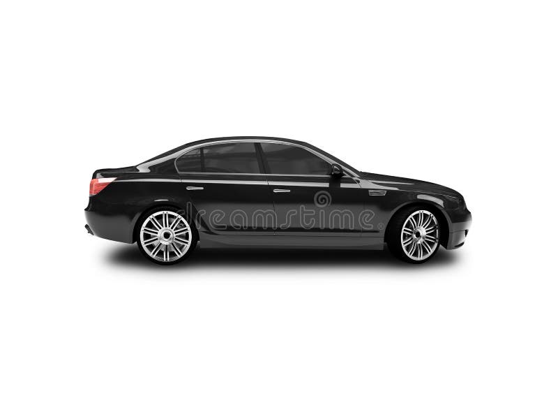 Isolated Black Car Side View Stock Illustration - Illustration of ...