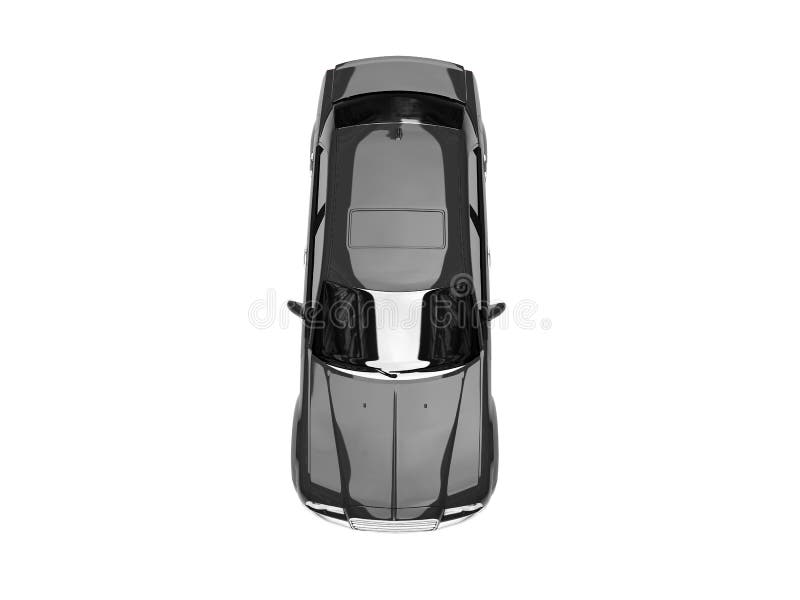 Isolated Black Car Top View Stock Illustration - Illustration of auto ...