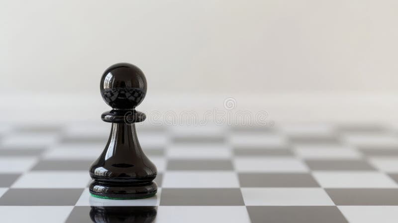 Isolated Black Chess Pawn on a High Key Minimalist Chessboard Captures ...