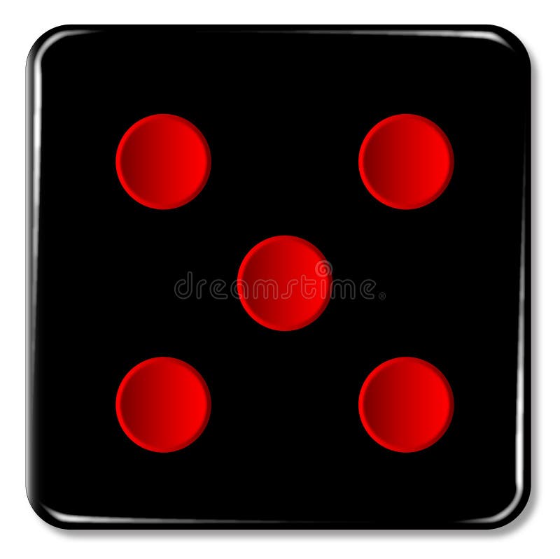 Isolated Black Dice Side Five Stock Vector - Illustration of side ...