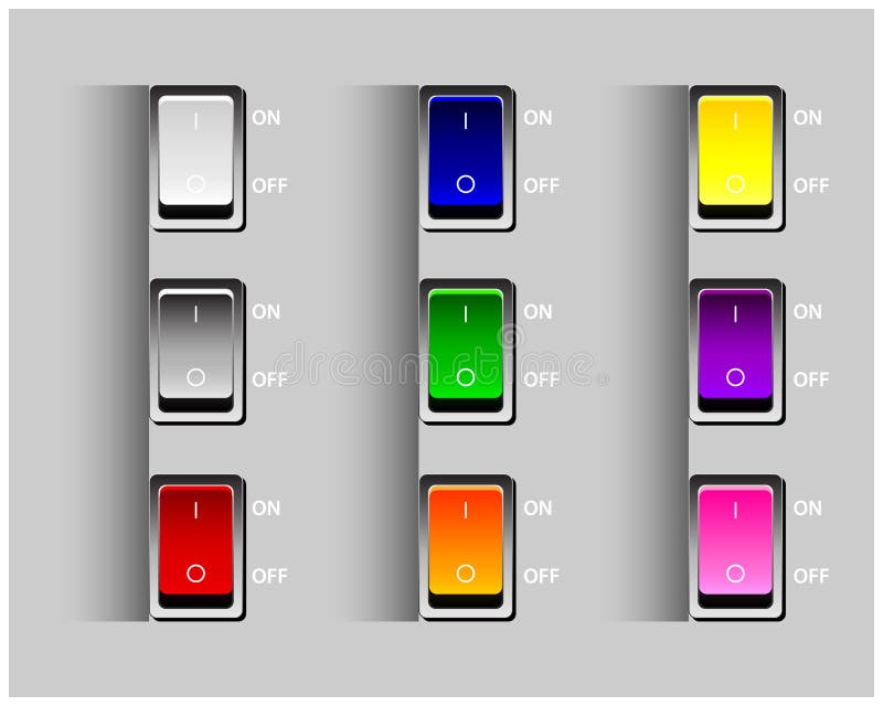 Electrical Switch Icon. on and Off Symbol for Design, Presentation ...