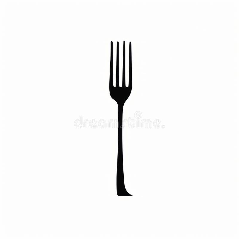 Isolated Black Fork Vector Template in the Style of Rupert Vandervell ...