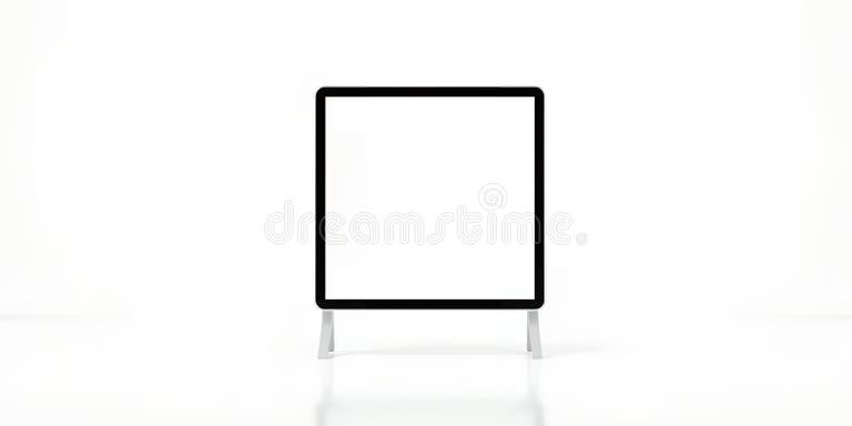 Isolated Black Frame with White Center on a White Background for Mockup ...