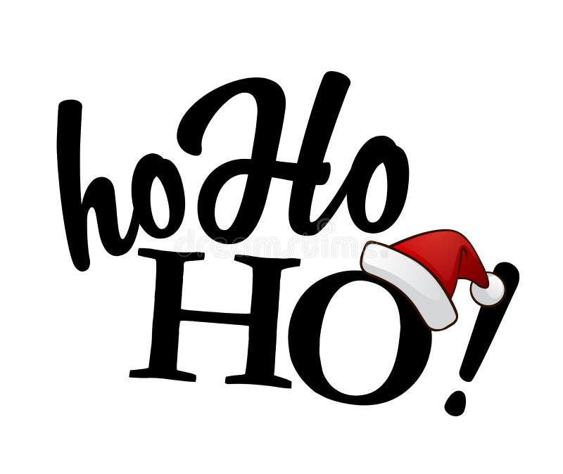 Isolated Black Ho-ho-ho! Text Stock Vector - Illustration of texture ...