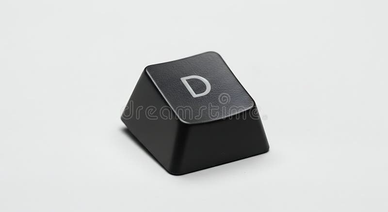 Single Black Keyboard Key Letter D on White Background Stock ...