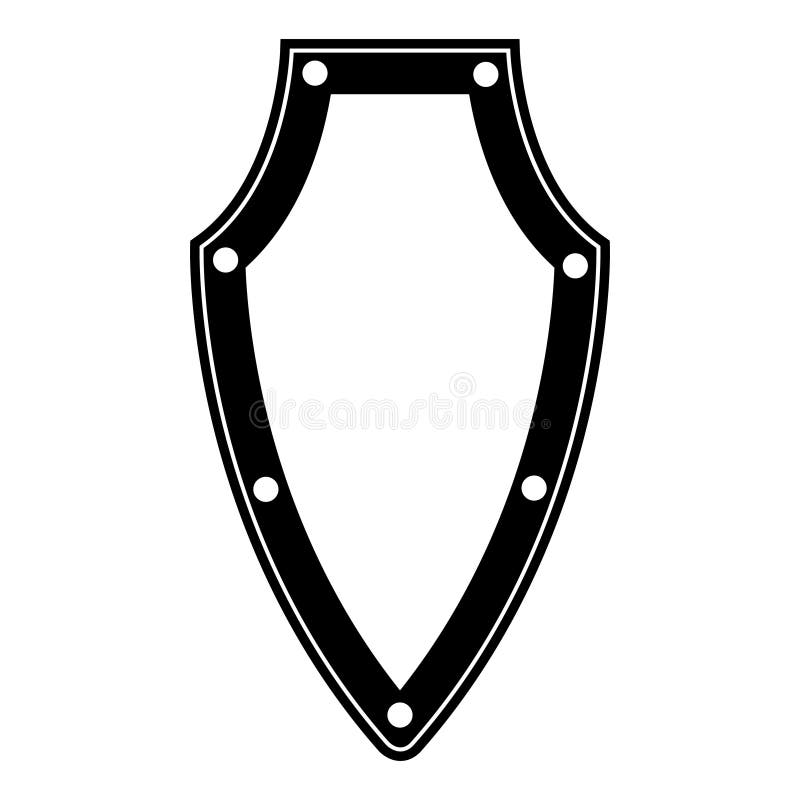 Isolated Black Shield on White Background. Vector Illustration of the ...