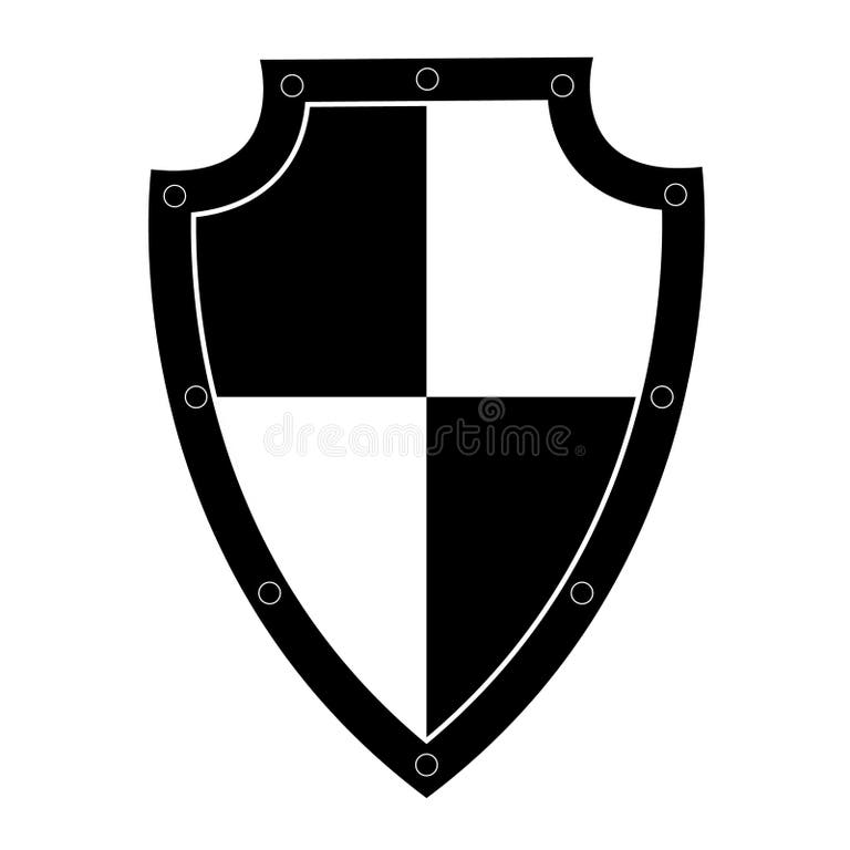 Black White Shield Armour Stock Illustrations – 1,624 Black White ...