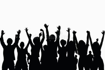 People Cheering Silhouette Stock Illustrations – 4,311 People Cheering ...