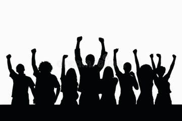 People Cheering Silhouette Stock Illustrations – 4,311 People Cheering ...