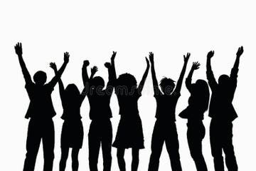 People Cheering Silhouette Stock Illustrations – 4,311 People Cheering ...