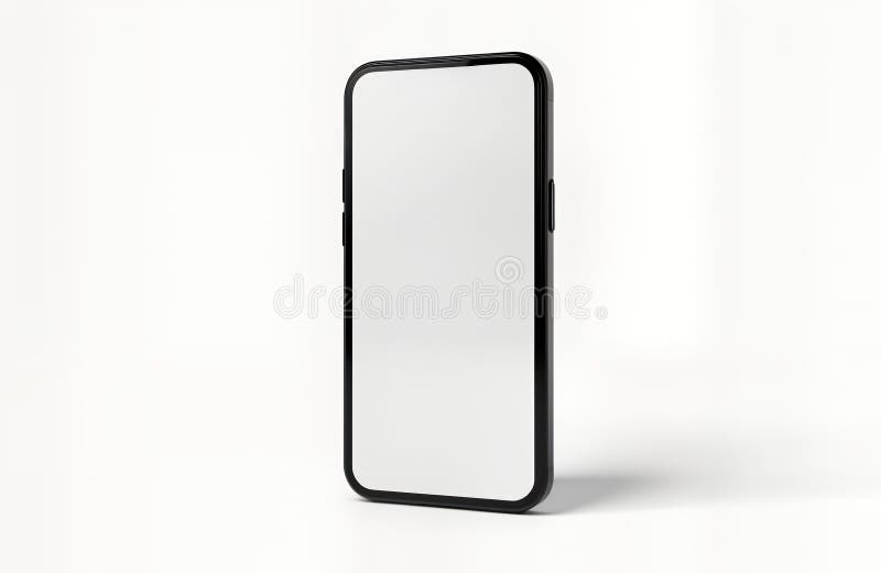 Isolated Black Smartphone Mockup. Modern Tech Device with Empty Screen ...