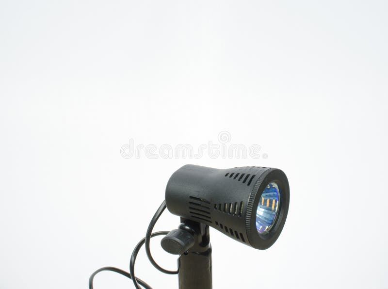 Black Spotlight Projectors Standing Behind a White Wall Stock Image ...