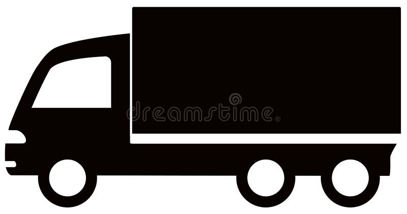 Isolated black truck icon stock vector. Illustration of haulage - 35784468
