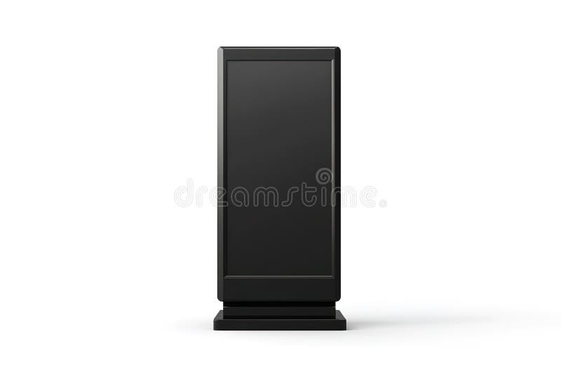 Sleek Black Digital Billboard Stand: Isolated, Modern, Vertical ...