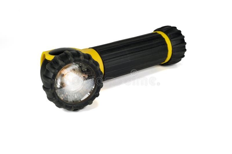 Yellow flashlight stock image. Image of electric, light - 8329033