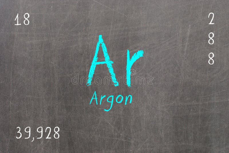 Isolated Blackboard with Periodic Table, Argon Stock Illustration ...