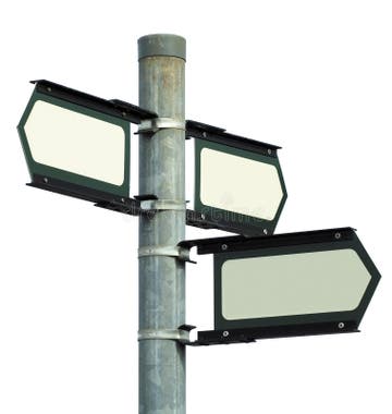 Isolated Blank Direction Sign Stock Photo - Image of communicate, metal ...