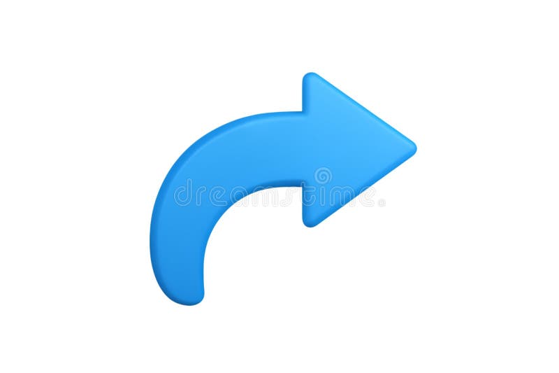 Blue Share Icon, 3d Rendering of a Forward Arrow, Social Media Symbol ...