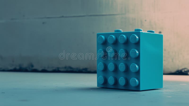 Isolated Blue Building Block on Industrial Surface Stock Illustration ...