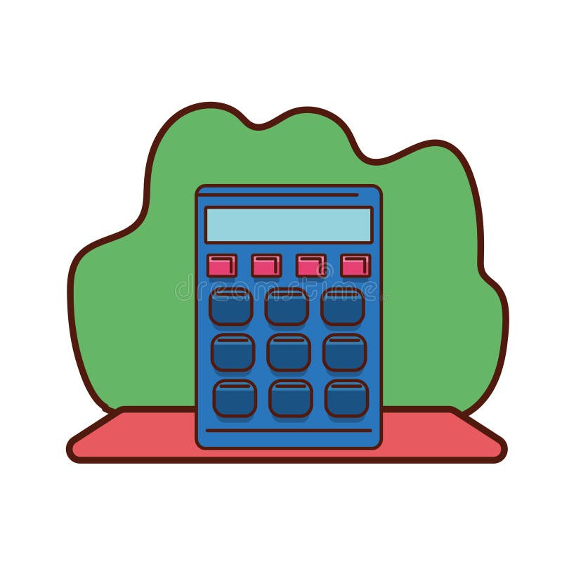 Blue calculator cartoon stock vector. Illustration of accounting - 93593603
