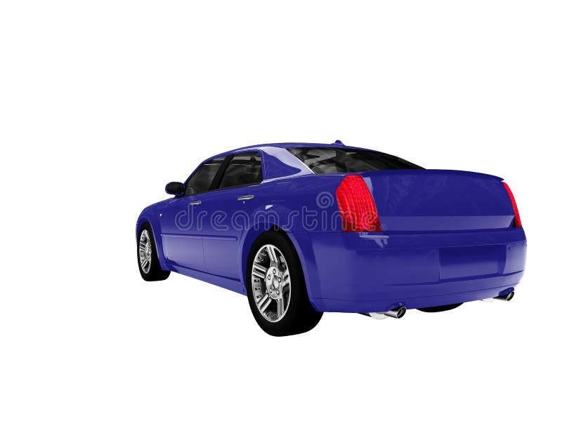 Isolated Blue Car Back View Stock Illustration - Illustration of auto ...