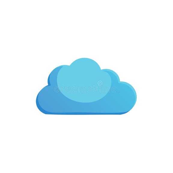 Isolated Blue Cloud Icon Symbol Graphic Element Cloud Computing Concept ...