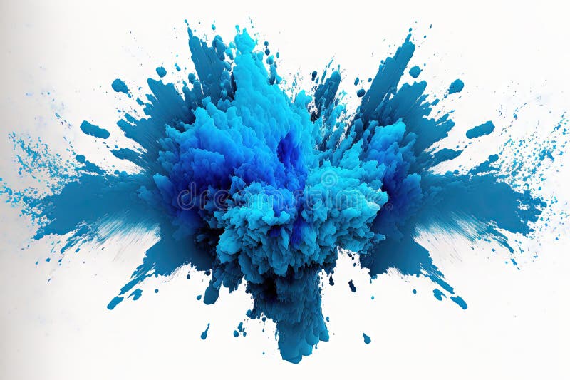 Isolated Blue Explosion on White Backdrop. AGI Stock Illustration ...