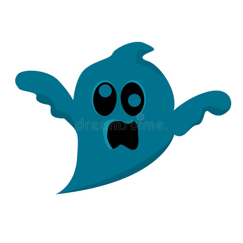 Isolated blue ghost stock vector. Illustration of spooky - 101955727
