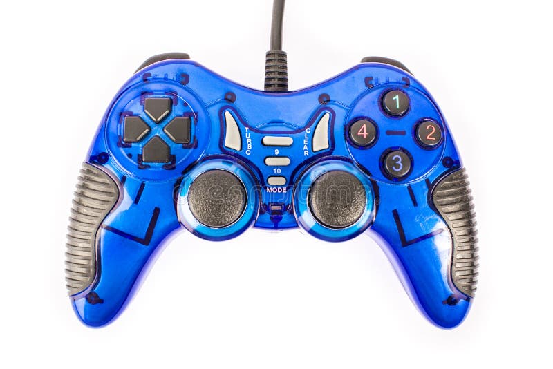 The Blue Joystick For Controller Play Video Game Stock Photo - Image of ...