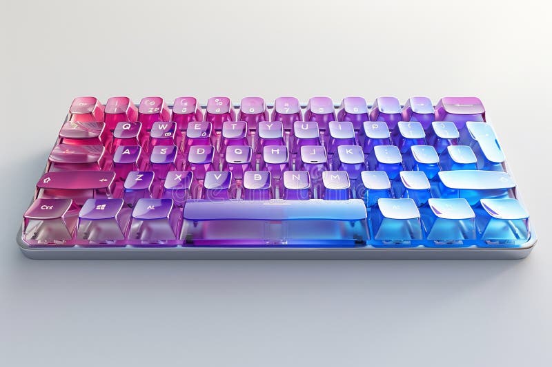 Isolated Blue Keyboard with Unlabeled Keys for Text Input and 3d ...