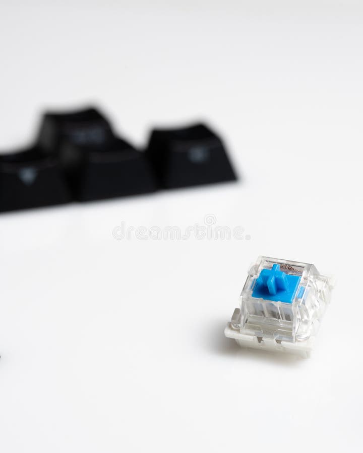 Isolated Blue Keyswitch for Keyboard on White Background Stock Photo ...