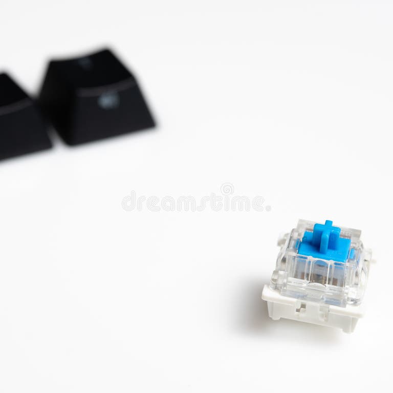 Isolated Blue Keyswitch for Keyboard on White Background Stock Photo ...