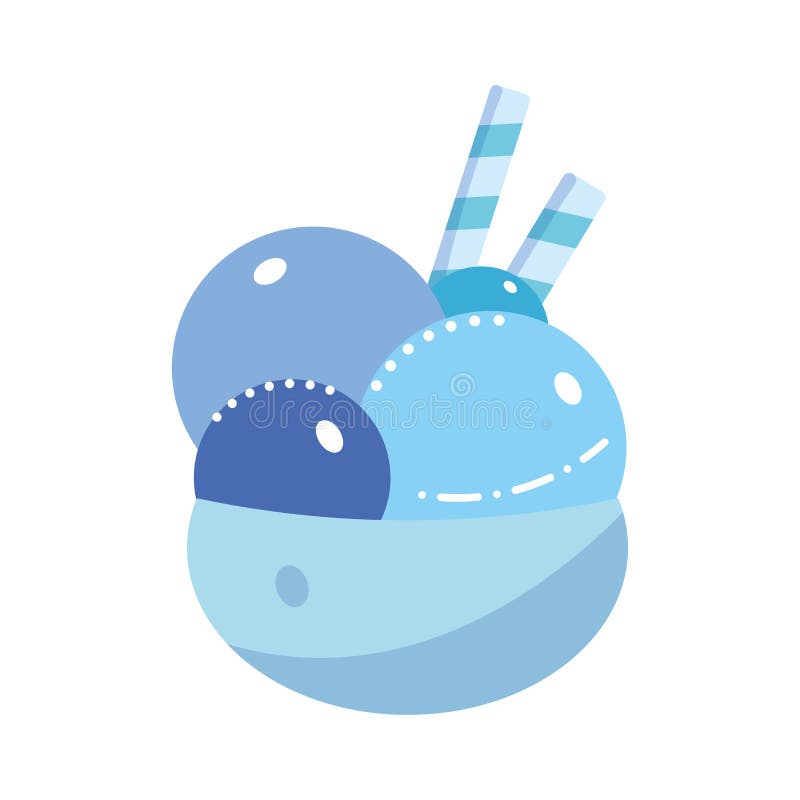 Isolated Blue Monochromed Ice Cream Icon Vector Stock Vector ...