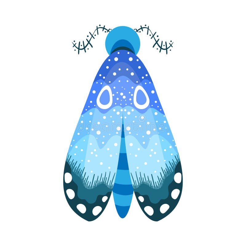 Isolated Blue Moth Vector Illustration Stock Vector - Illustration of ...