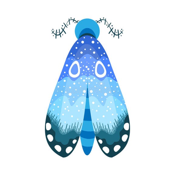 Isolated Blue Moth Vector Illustration Stock Vector - Illustration of ...
