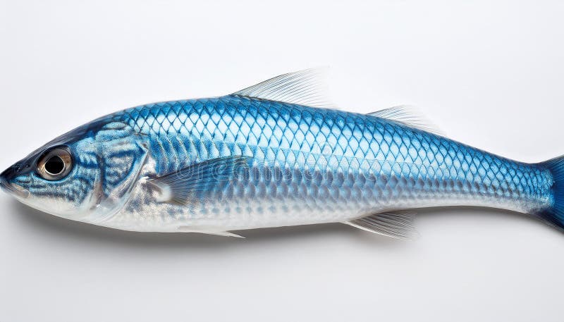 Isolated Blue Mullet on White Stock Illustration - Illustration of ...