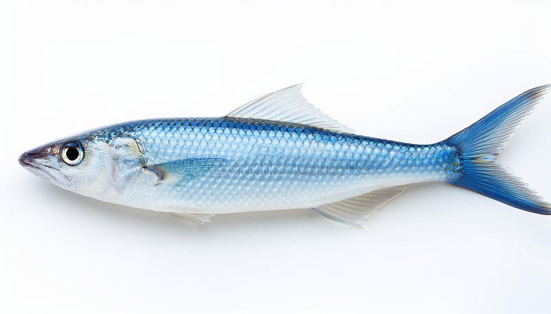 Isolated Blue Mullet on White Stock Illustration - Illustration of ...