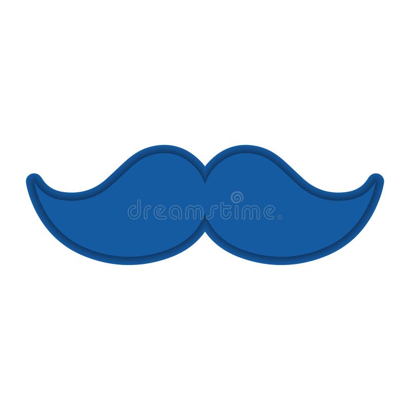 Isolated Blue Mustache Icon Prostate Cancer Awareness Campaign Vector ...
